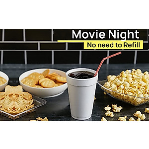 Concession Essentials 16oz Disposable White Foam Cups - Pack of 100ct