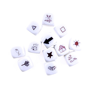 16MM Blank White Dice Set Acrylic Rounded D6 Dice Cubes for Game, Party, Fun, DIY Sticker and Math Teaching, Pack of 50