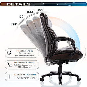 COLAMY Big and Tall Office Chair with Footrest 400lbs, Heavy Duty High Back Ergonomic Home Office Computer Chair - Thick Bonded Executive Chair with Wide Seat for Adult Work and Study, Black