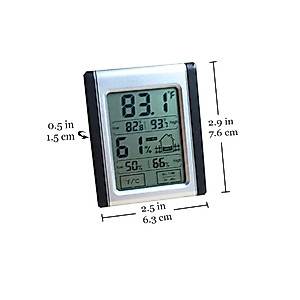 Vila Digital Thermometer and Hygrometer, Indoor Humidity and Temperature Monitor with Battery, Bright LCD Display for Quick Reading, Multiple Mounting Options, Touch Screen