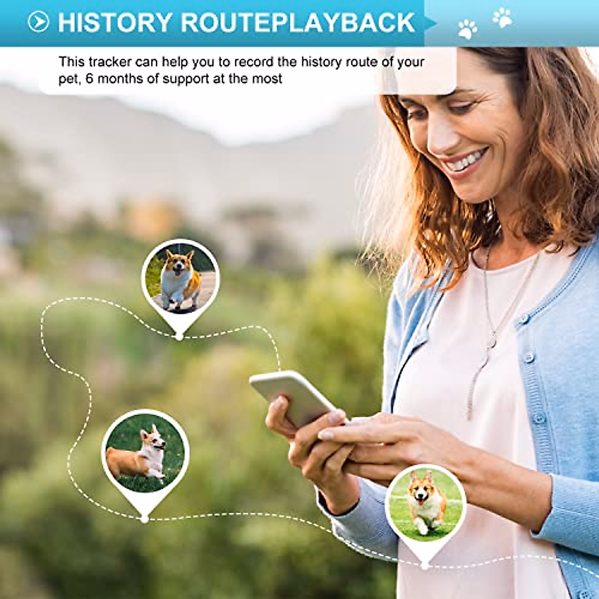 Dog GPS Tracker 4G LTE Dog Tracker 700mA Standby 7 Days GPS Tracker for Dogs Mini GPS Tracker for Dog Collar Dog Stuff 10 Hours Work Dogs Accessories (TK4G-911pro)