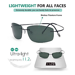 Eyekepper Rimless Titanium Frame Polarized Sunglasses G15 Lens