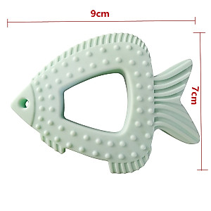 Baby Teether 3 M+,Chew Toys for Kids Boy Girl Biting Chewing Needs,Funny Fish Teether,Durable, Food Grade Silicone BPA-Free