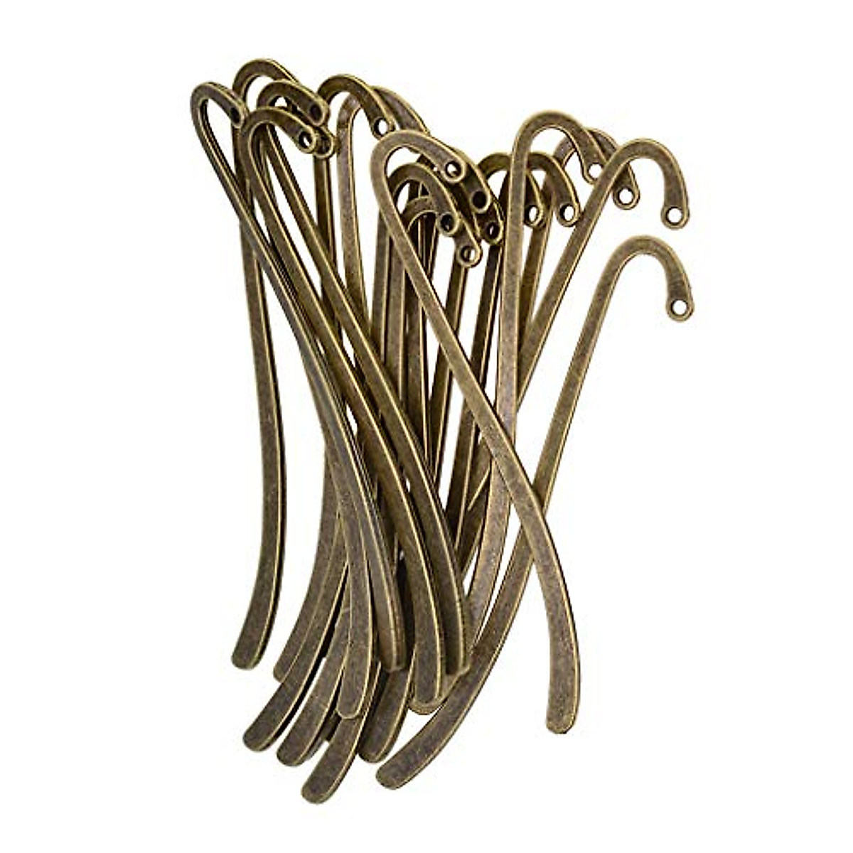Baosity 20 Pieces Designs Metal Bookmarks Book Mark with Hook Beading Jewelry Findings Crafts x 14mm , Antique Bronze
