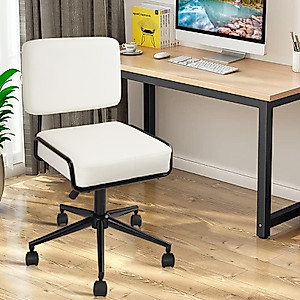 KLASIKA Ergonomic Office Chair with Padded Armrests and Lumbar Support, Faux Leather Desk Chairs fith Wheels, Comfortable Executive Office Chair for Home and Office, Black