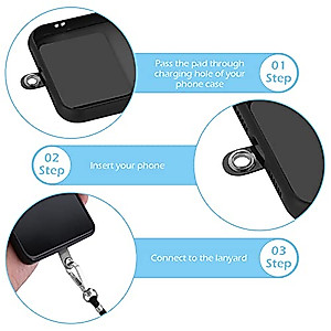 Cobee Cell Phone Lanyard, 2 Pcs Phone Neck Lanyard + 2 Pcs Phone Wrist Lanyard Strap + 6 Pcs Phone Tether Patches, Nylon Crossboby Lanyard, Nylon Wrist Straps, PVC Phone Patch with Metal Ring