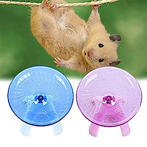 lizhi Flying Saucer Exercise Wheel for Small Pets Hamster Jogging Running Silent Spinner Hamster (Pink)