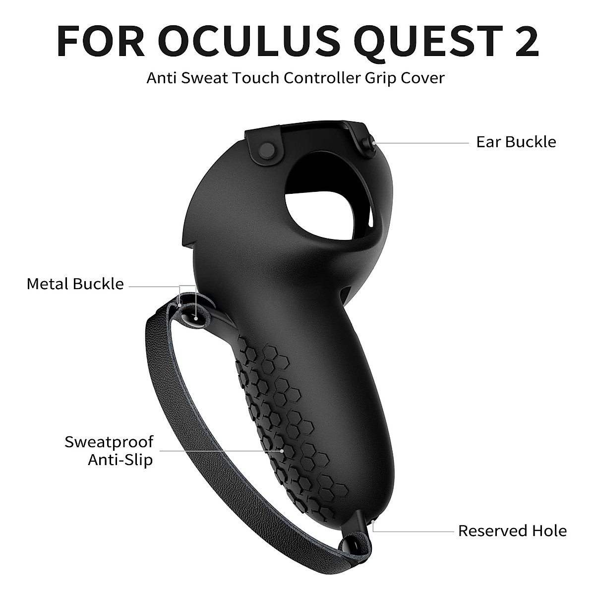 Butifacion Controller Grip Cover Accessories Compatible with Oculus Quest 2, Silicone Grips Protector with Knuckle Straps