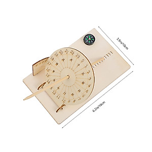 iplusmile Equatorial Sundial Clock DIY Teaching Aid Educational Tool Wooden Scientific Model