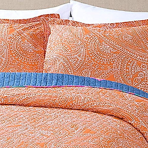 Lush Decor Boho Chic Reversible 3 Piece Quilt Bedding Set - Turquoise/Navy - King