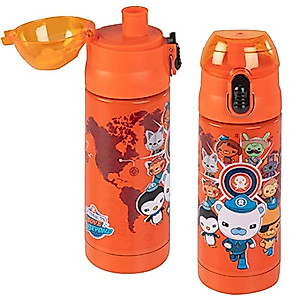 Octonauts Above & Beyond Orange Stainless Steel 13 oz Insulated Water Bottle for Kids - Spill Proof Lid, Easy to Use, Reusable - Keep Liquids Hot/Cold For Hours -Perfect for Travel, School, On-The-Go