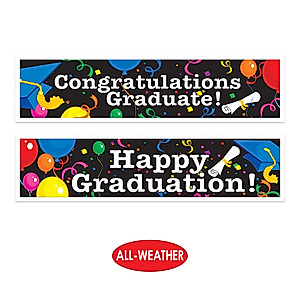 Beistle 2-Pack Graduation Banners, 15-Inch by 5-Feet
