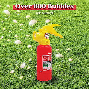 JOYIN Automatic Bubble Maker Fire Extinguisher Bubble Blower Machine with Bubble Solution (230 ml) for Kids, Indoor and Outdoor Play, Summer Themed Party and Birthday Gift