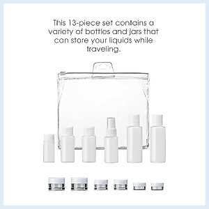 Conair Travel Sized Toiletries, TSA Approved Travel Bottles, Travel Sized Bottles by Travel Smart, 13 Piece Set