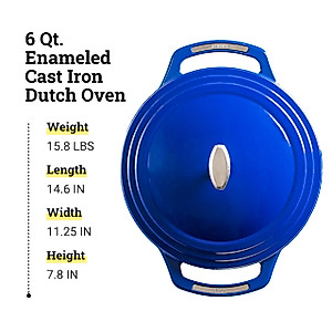 Lodge USA Enamel Dutch Oven, 6 qt., Blue