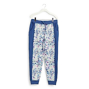 Vera Bradley Women's Active French Terry Color-blocked Jogger Pants With Pockets (Extended Size Range), Fresh-Cut Bouquet, XXXLarge