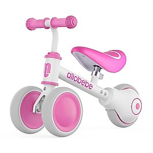 allobebe Baby Balance Bike, Cute Toddler Bikes 12-36 Months Gifts for 1 Year Old Girl Bike to Train Baby from Standing to Running with Adjustable Seat Silent & Soft 3 Wheels