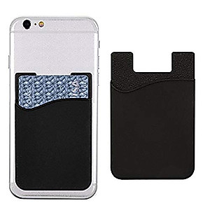 Yoodelife Phone Card Holder Sockets, Silicone Adhesive Stick-on ID Credit Card Wallet Phone Case Pouch Sleeve Pocket for Most of Smartphones (Hot Pink)