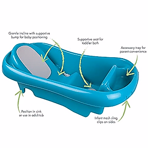 The First Years Sure Comfort Deluxe Newborn to Toddler Tub, Teal