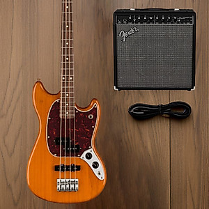 Fender Player Mustang Bass, Aged Natural, Pau Ferro Fingerboard