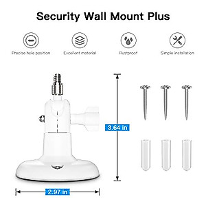 360 Degree Adjustable Mount for Stick Up Cam/Indoor Cam/Battery Cam,TIUIHU Stable Outdoor Ceiling Bracket Mounting Kit for Plug-in HD Security Camera (2-Pack,White)