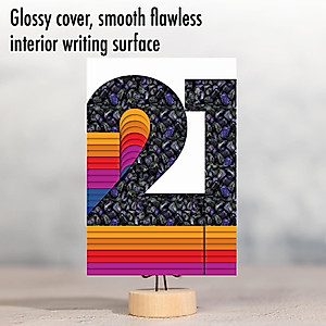 NobleWorks - 21st Happy Birthday Card Milestone - Fun Bday Celebration Notecard with Envelope, 21 Year Old Congrats (Not Foil, Sparkled, or 3D) - Bold Milestones 21 C6110PMBG