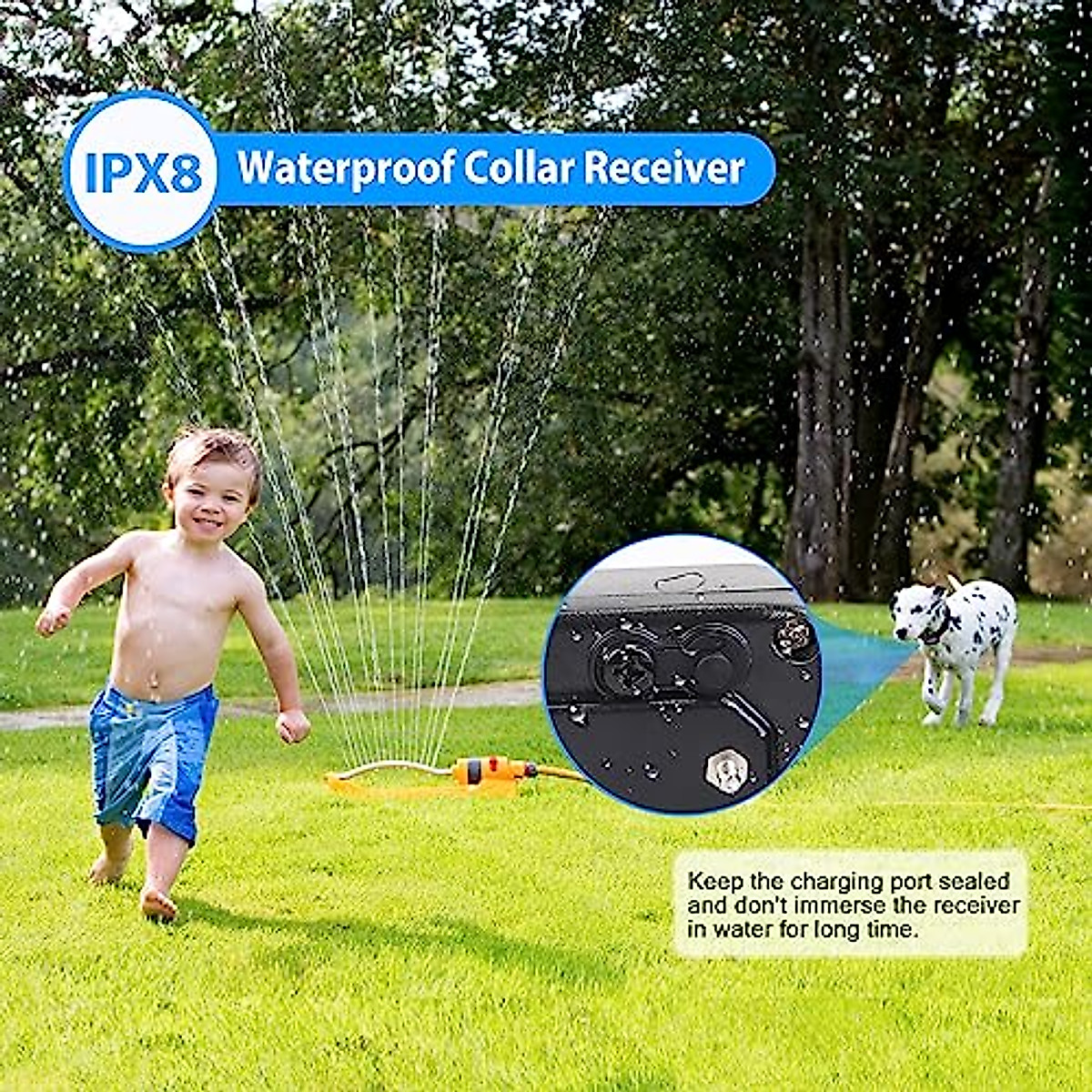 Lirioden Electric Wireless Dog Fence System Electric Fence for Dogs Containment Boundary Automatic Signal Radius Range 722ft, IPX8 Waterproof Rechargeable Tone&Shock Collar for Small Medium Large