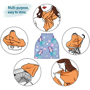 Nursing Cover Breastfeeding Scarf Mermaid- Baby Car Seat Covers, Infant Stroller Cover, Carseat Canopy(193)