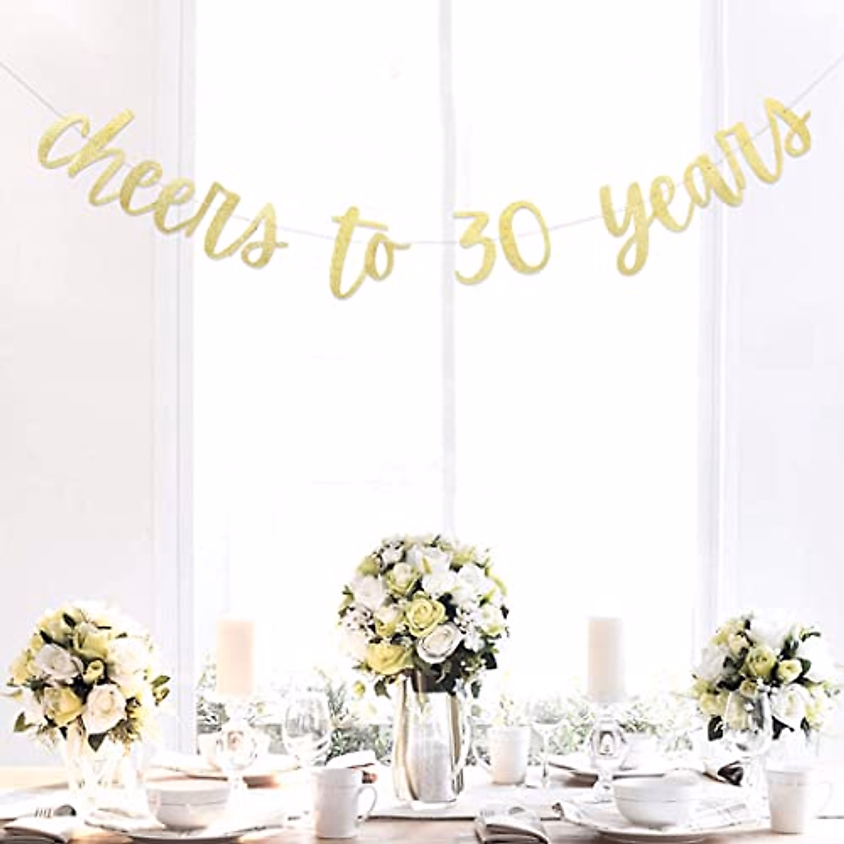 Cheers to 30 Years Banner - Happy 30th Birthday Banner，30th Birthday Banner，30th Birthday Banner for Women/men，30 Birthday Party Decorations Banner，Happy 30th Birthday Banner Party Decorations