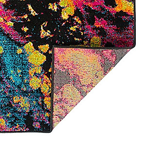 Soleil Contemporary Abstract Multi-Color Rectangle Area Rug, 8' x 10'