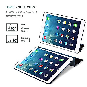 ProCase Smart Case for iPad Air 1st Edition, Ultra Slim Lightweight Stand Protective Case Shell with Translucent Frosted Back Cover for Apple iPad Air 2013 Model (A1474 A1475 A1476) -Navy