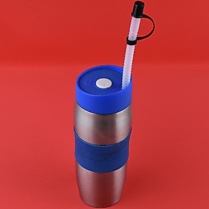 Bendable Straws with Straw Covers Cap - 11 inch Long Flexible Straws - Bendy Drinking Straws Reusable with Covers Cap Assorted Colors - 14 Pack