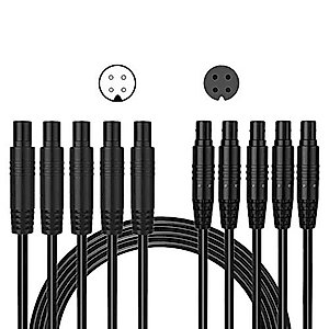 TraderPlus 5 Pack 4-Pin 6.5FT Dash Cam Rear View Mirror Backup Camera Extension Cable Cord