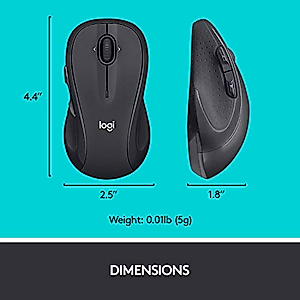 Logitech M510 Wireless Computer Mouse for PC with USB Unifying Receiver - Graphite