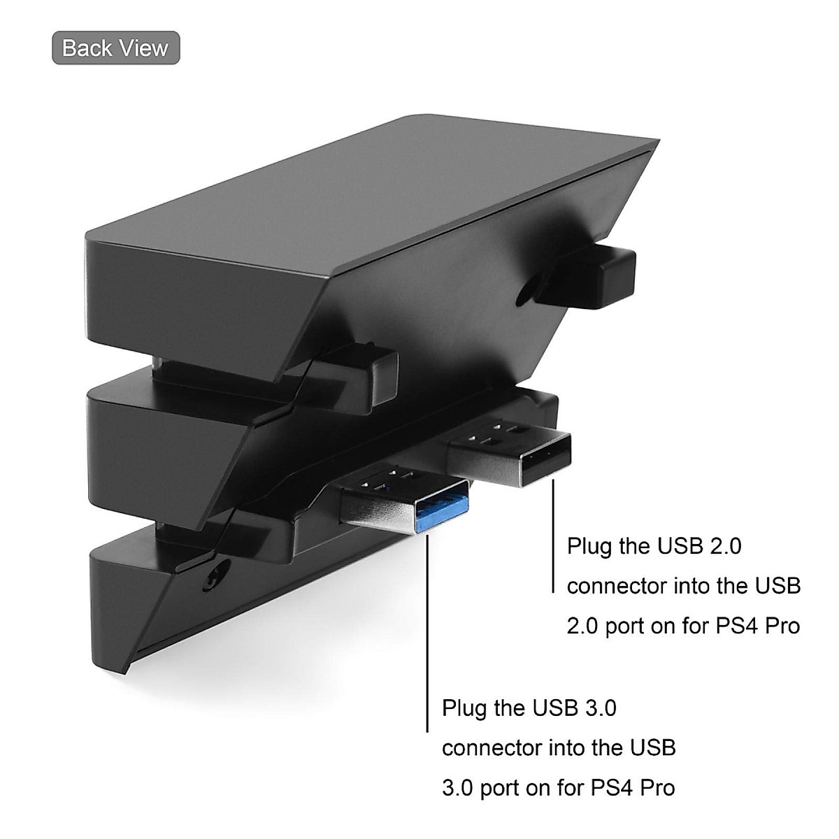 Santing ABS USB Hub, Professional Multi-Port USB Hub, with LED Indicators for Ps4 Pro Console Easy Installation Ps4 Pro Default