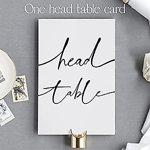 26 Pieces Table Numbers for Wedding Reception, Table Number 1-25 with Head Table Card, Double Sided Contemporary Table Number Design, 4x6" Wedding Table Numbers, Matte Lamination Table Number Cards