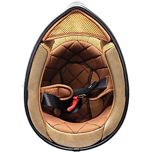 GDM REBEL Retro Motorcycle Helmet with Bluetooth Headset (Vintage Matte Black, Medium)