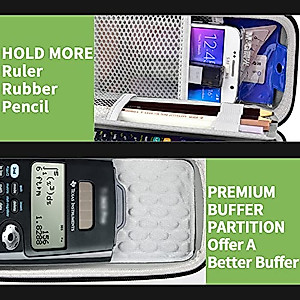 Case Compatible with Texas Instruments TI-84 Plus CE/TI-84 Plus/TI-83 Plus/TI-30XS / TI-36Pro Graphing Calculator, Scientific Calculators Box for Ruler, Rubber, Pencil and Other- Light Grey