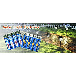 KINSUN 4-Pack Rechargeable Batteries 1.2V Ni-Cd AA 900mAh for Outdoor Solar Garden Light Landscape Lights Path Lights