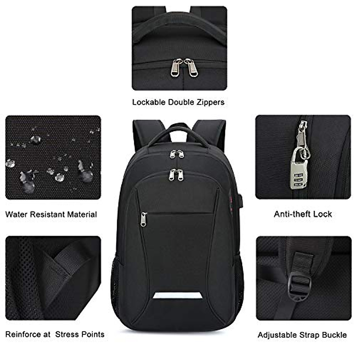 XQXA Bundle-Laptop Backpack for Men with USB Charging Water Resistant College School Backpack Fits 15.6 Inch Laptop |Sling Bag for Men Lightweight Crossbody Bag Hiking Chest Bag Casual Daypack