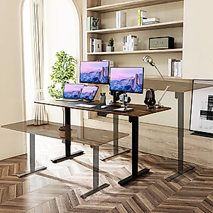Electric Standing Desk Frame Height Width Adjustable Desk DIY Workstation Ergonomic Adjustable Electric Desk Legs 43 ” to 78.5 ” Raising Desk with Memory Controller Motorized Electric Table Black