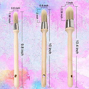 Trim Painting Tool, 3 Packs with 0.6Inch, 0.75Inch, 1Inch Small Paint Brushes for Walls, Touch Up, Edge Painting Tool, Round Paint Brush for House Wall Edges, Trim Paint Brushes