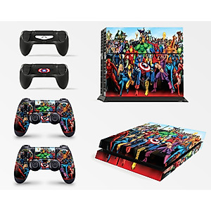 giZmoZ n gadgetZ Superhero Skins for PS4 Playstation 4 Console Decal Vinal Sticker + 2 Controller Set