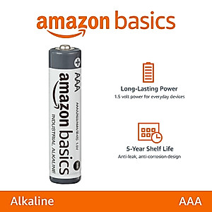 Amazon Basics 150-Pack AAA Alkaline Industrial Batteries, 1.5 Volt, 5-Year Shelf Life