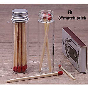 MaxMau 24 Glass Small Bottles 20ml Mini Jars with Screwed Metal Lids Clear Tiny Vials Aluminium Top Caps Sealed Storing Jewelry Beads Miniature Sample Bottle Wedding Favors Art Crafts DIY Decor