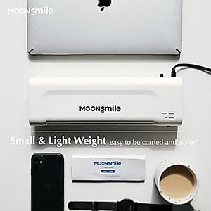 Laminator Machine with 30 Laminating Sheets, Moonsmile 9 Inch Thermal Laminating Machine for Home Office School, Hot & Cold, Light Weight, Portable, Never Jam, Quick Warm Up, White