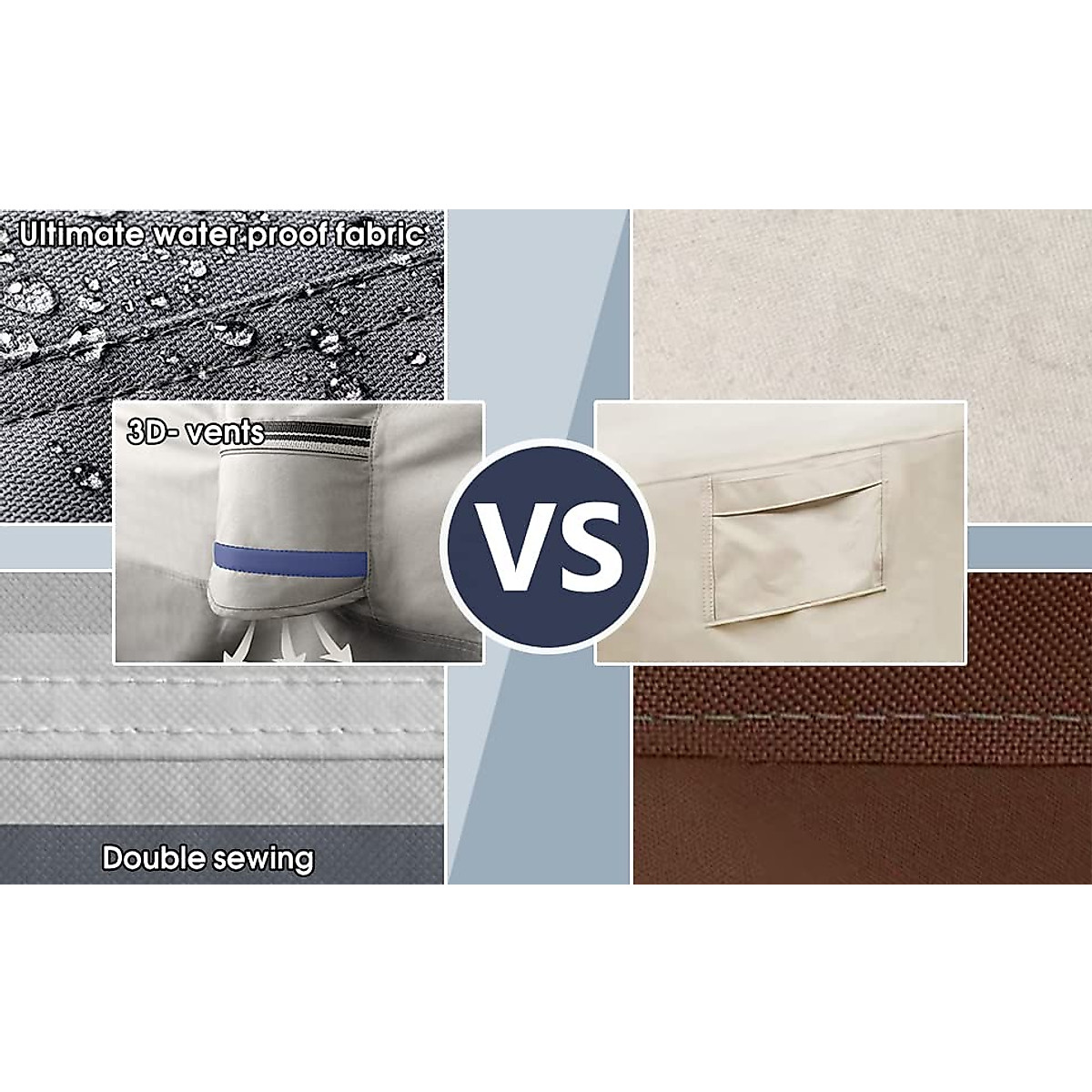 MIENNES Patio Chair Covers for Outdoor Furniture, 600D Heavy Duty Waterproof Outdoor Chair Covers, Heavier Material, More Coverage Area, 35W x 40D x 31.5H Inches, 2 Pack, Grey