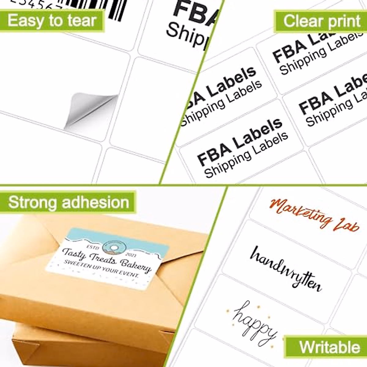 1000Pcs Return Address Labels, Razuvo 2" x 4" Printable Shipping Labels Standard Mailing Labels for Laser & Inkjet Printers, Strong Adhesive Sticker Labels (100 Sheets - Easy to Peel）