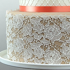 Global Sugar Art Rose Damask Silicone Lace Mat by Chef Alan Tetreault