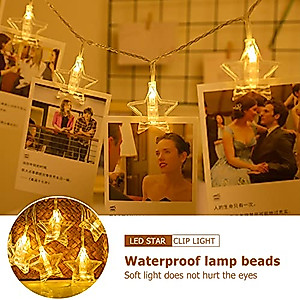 ACPOP Photo Clip Star String Lights, LED Lights with Clips for Hanging Pictures,Wedding Party, Christmas Tree, New Year, Garden Decoration, Warm White
